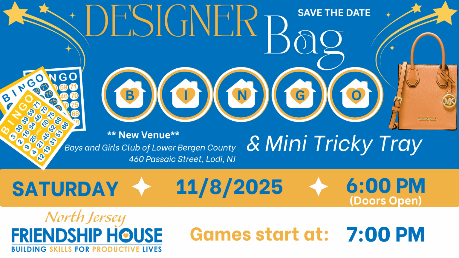 Designer Bag Bingo & Mini Tricky Tray ** New Venue ** - North Jersey ...